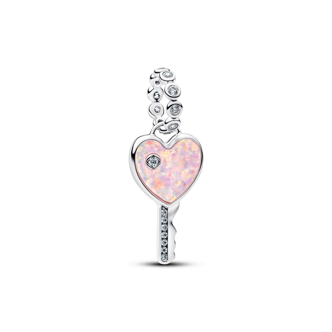794427C01 | Pandora Moments Opalescent Heart Key Dangle Charm 925 Silver
