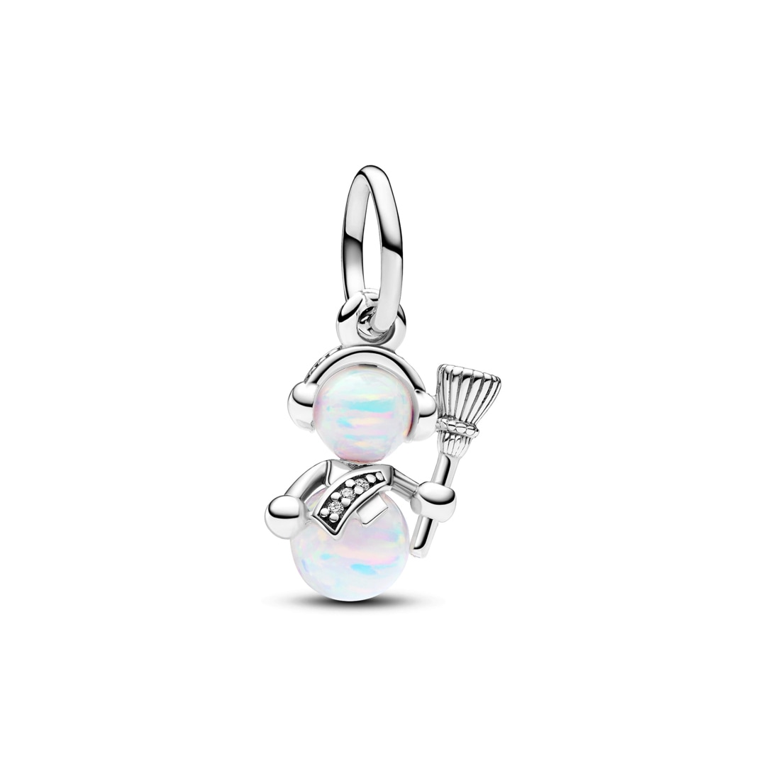 Pandora Moments Schillernder Schneemann Charm-Anhänger 925 Silber