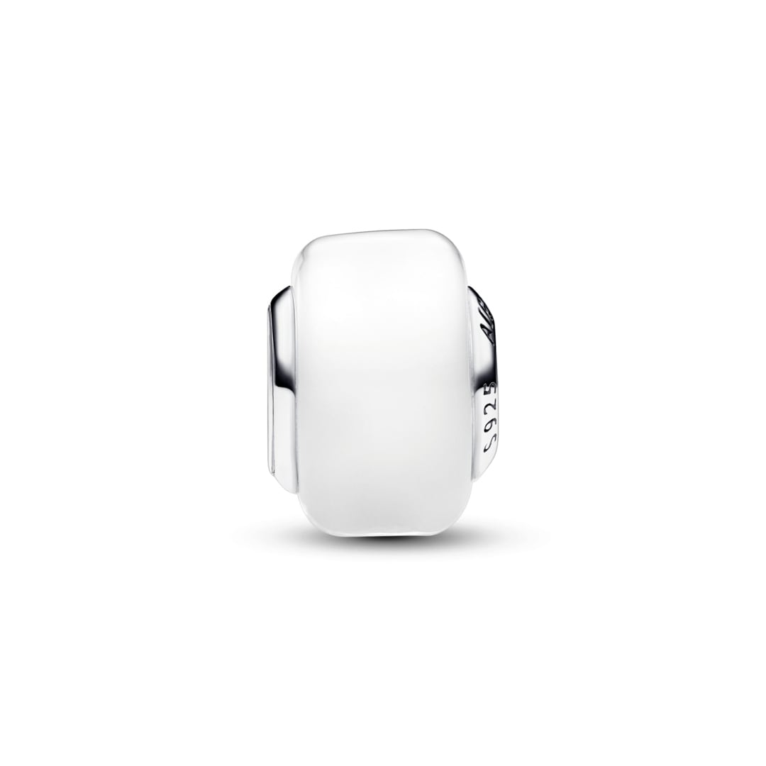 Pandora Moments Weisses Murano-Glas Mini-Charm 925 Silber