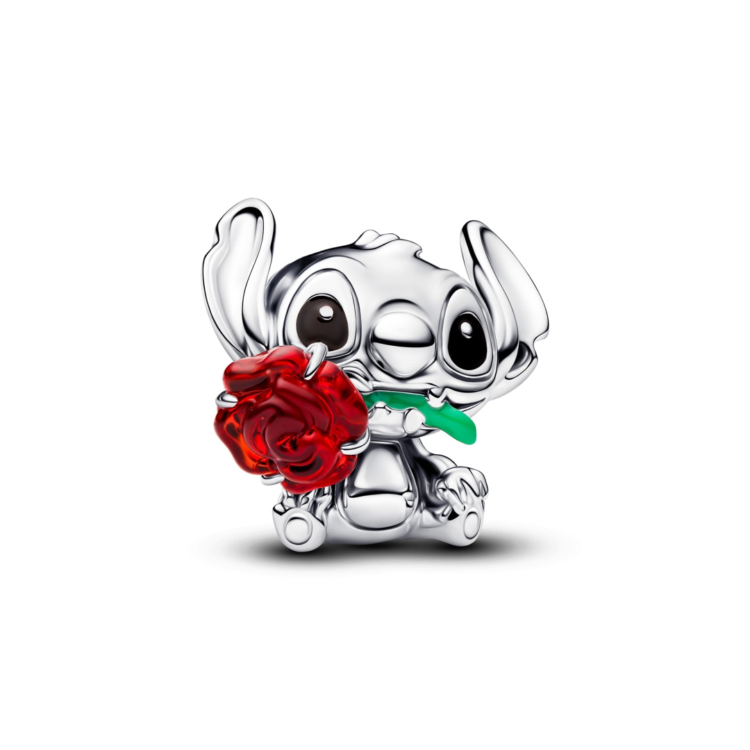 794378C01 | Pandora Moments x Charm Disney Stitch et Rose en verre de ...