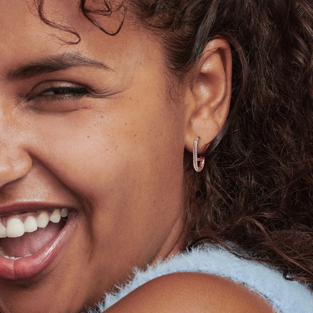 Pandora Rose ME Pavé Link-Ohrring