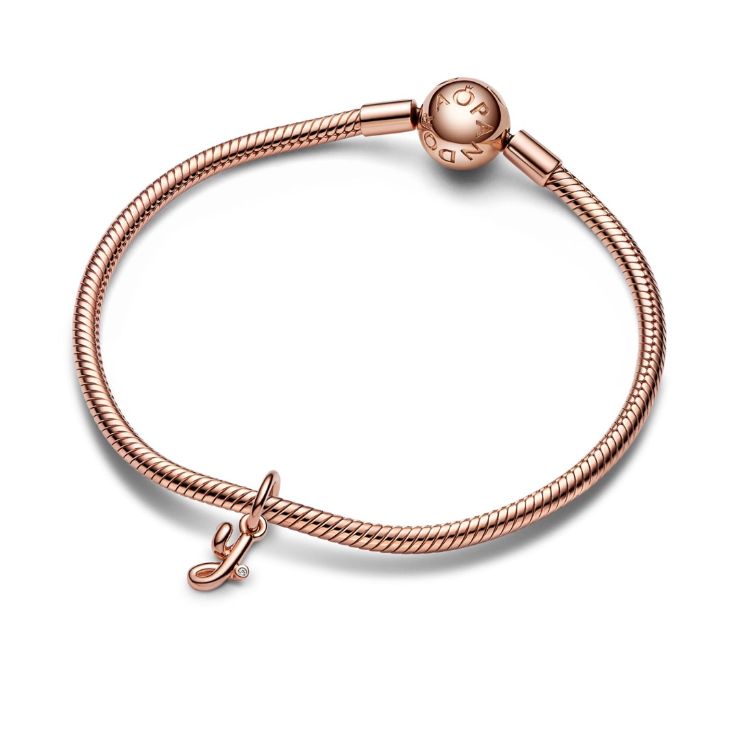 Pandora Rose Moments Buchstabe y Handschrift Charm-Anhänger