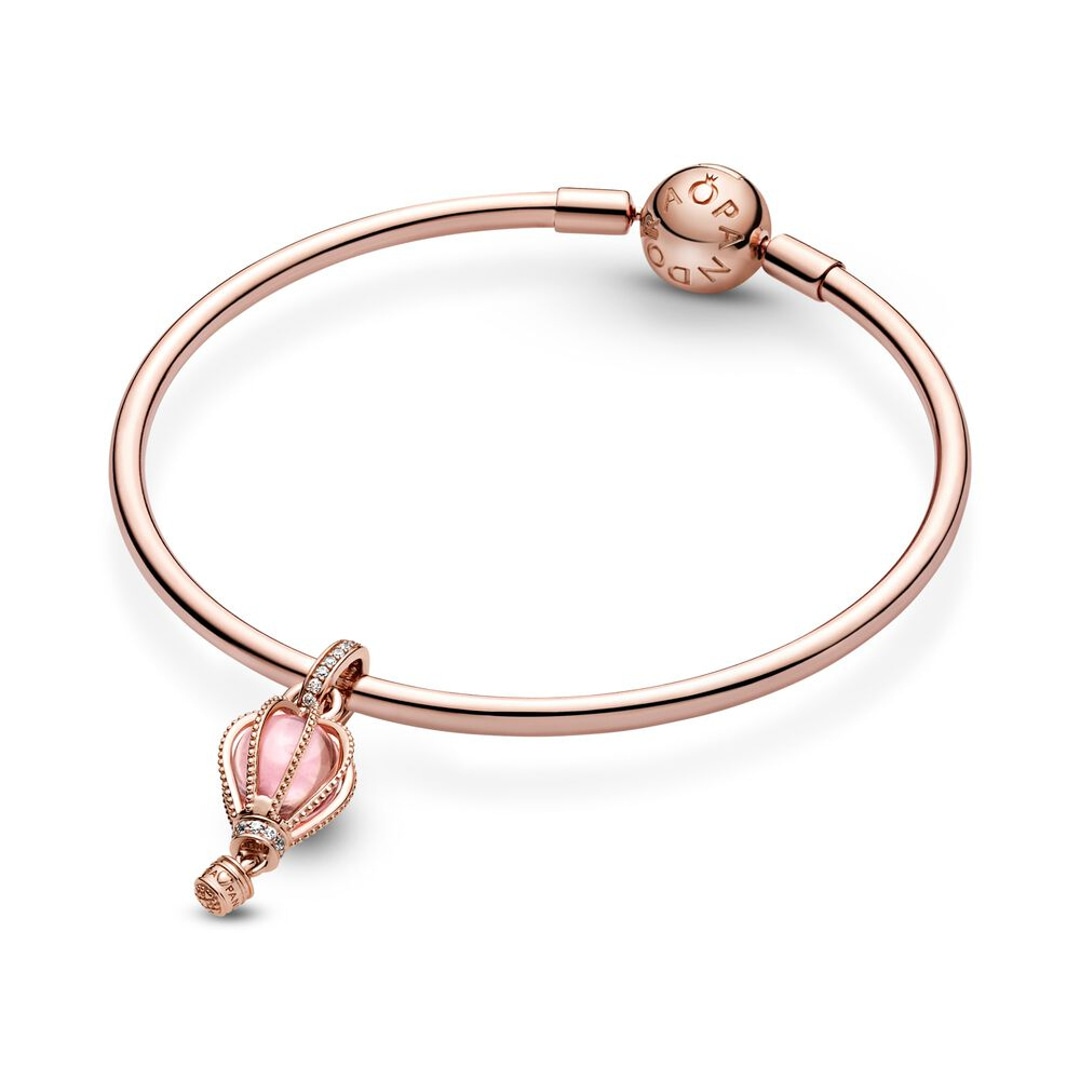 Pandora Rose Moments Funkelnder rosafarbener Heißluftballon Charm-Anhänger