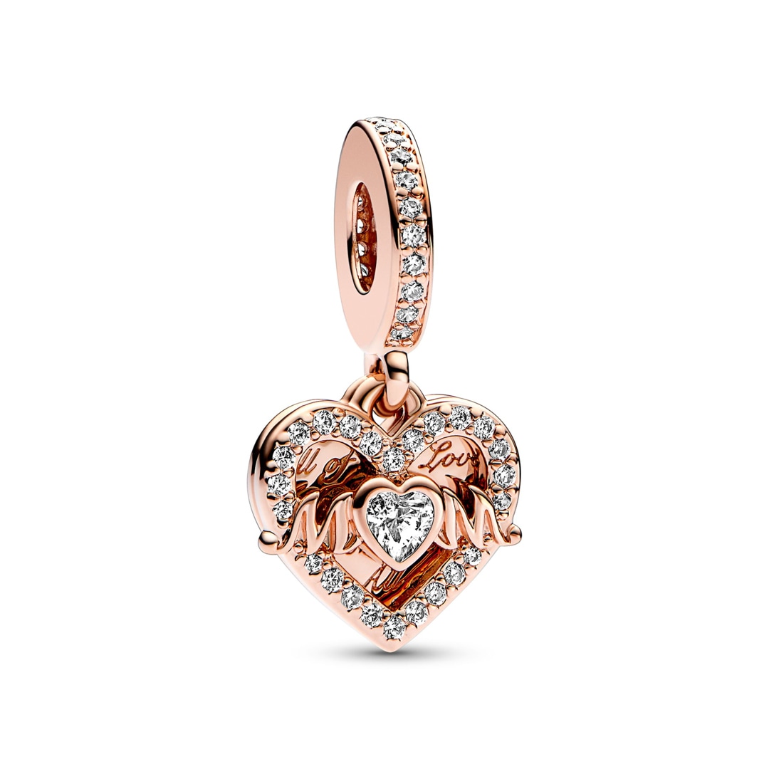 Pandora Rose Moments Herz & Mum Charm-Anhänger