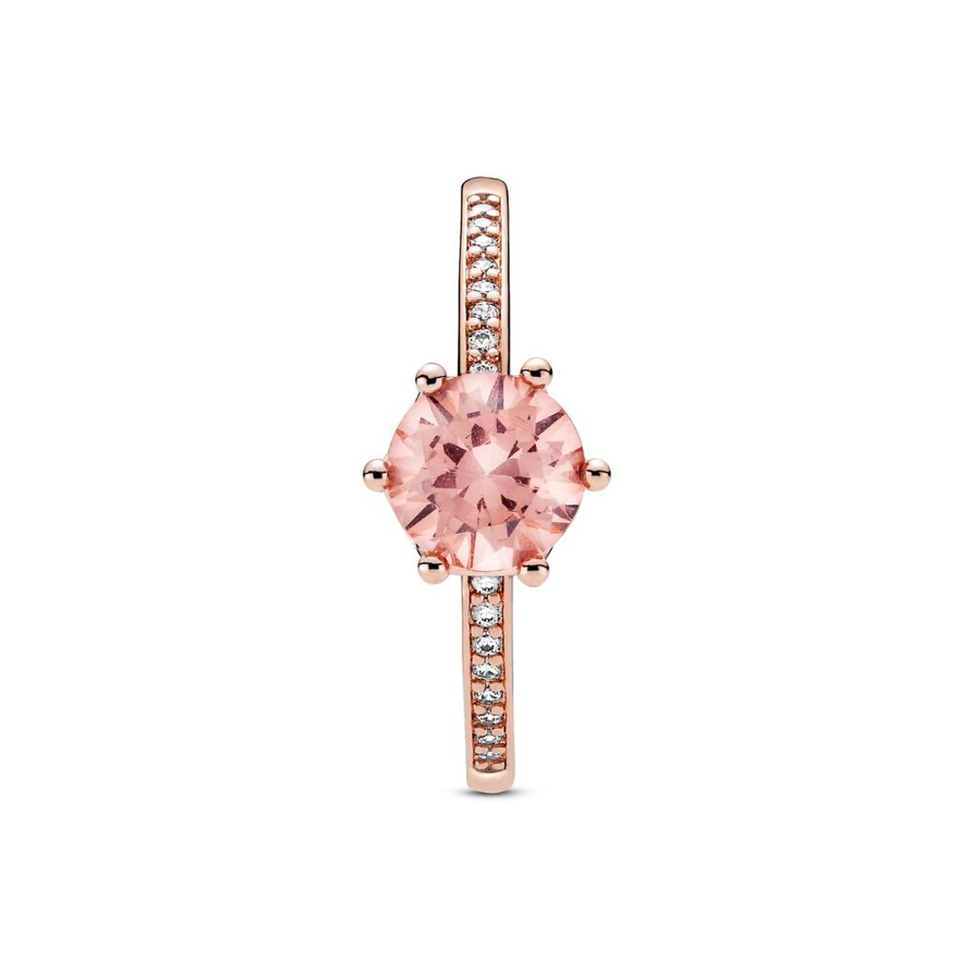 Pandora Rose Moments Rosafarbene, funkelnde Krone Solitär-Ring