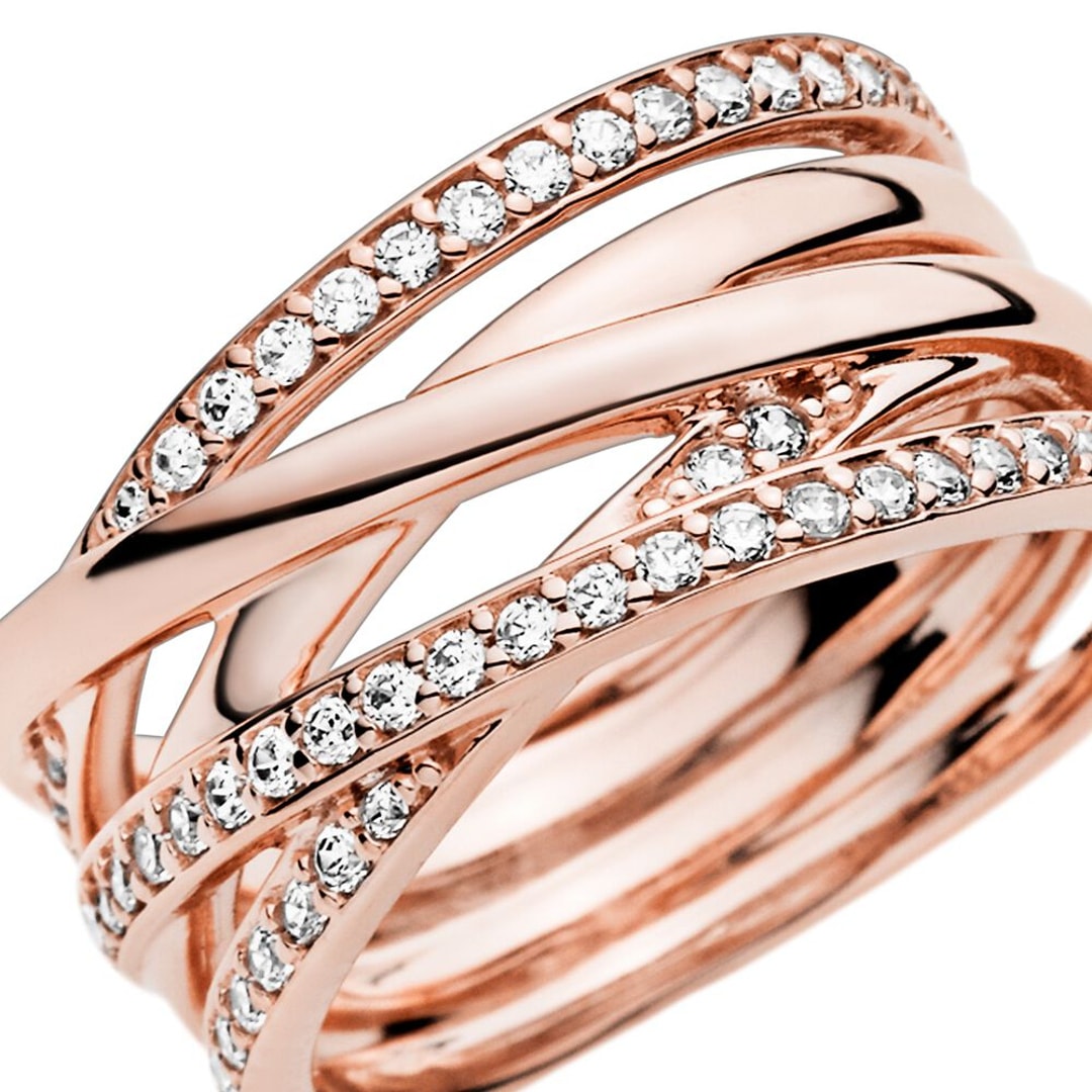 180919CZ | Pandora Rose Timeless Bague lignes brillantes et scintillantes