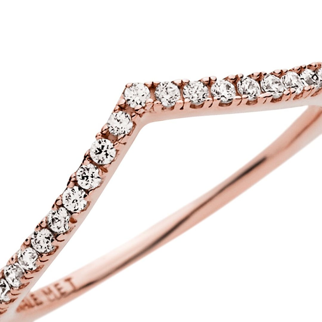 Pandora Rose Timeless Sparkling Wishbone Ring