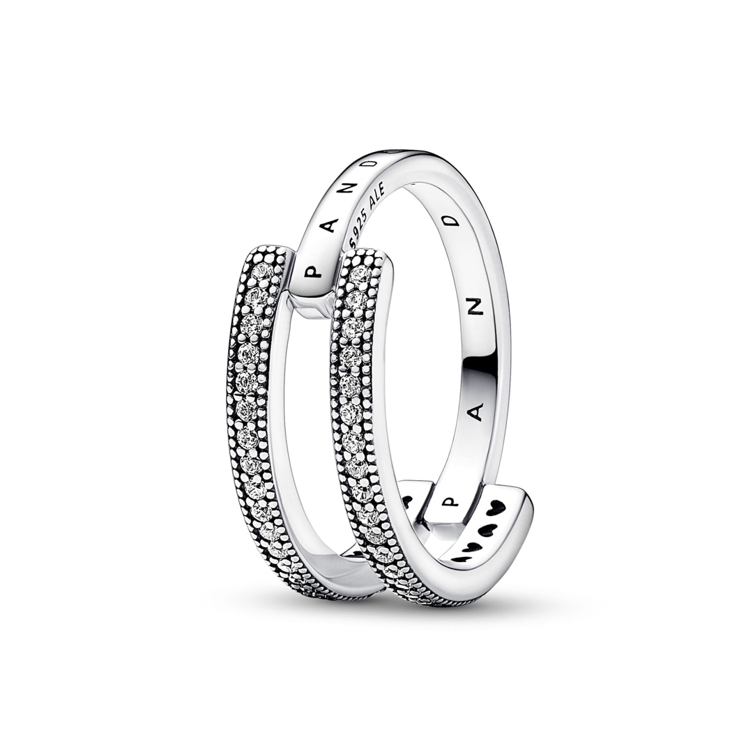 192779C01 | Pandora Signature Bague Double Pavé 925 Argent