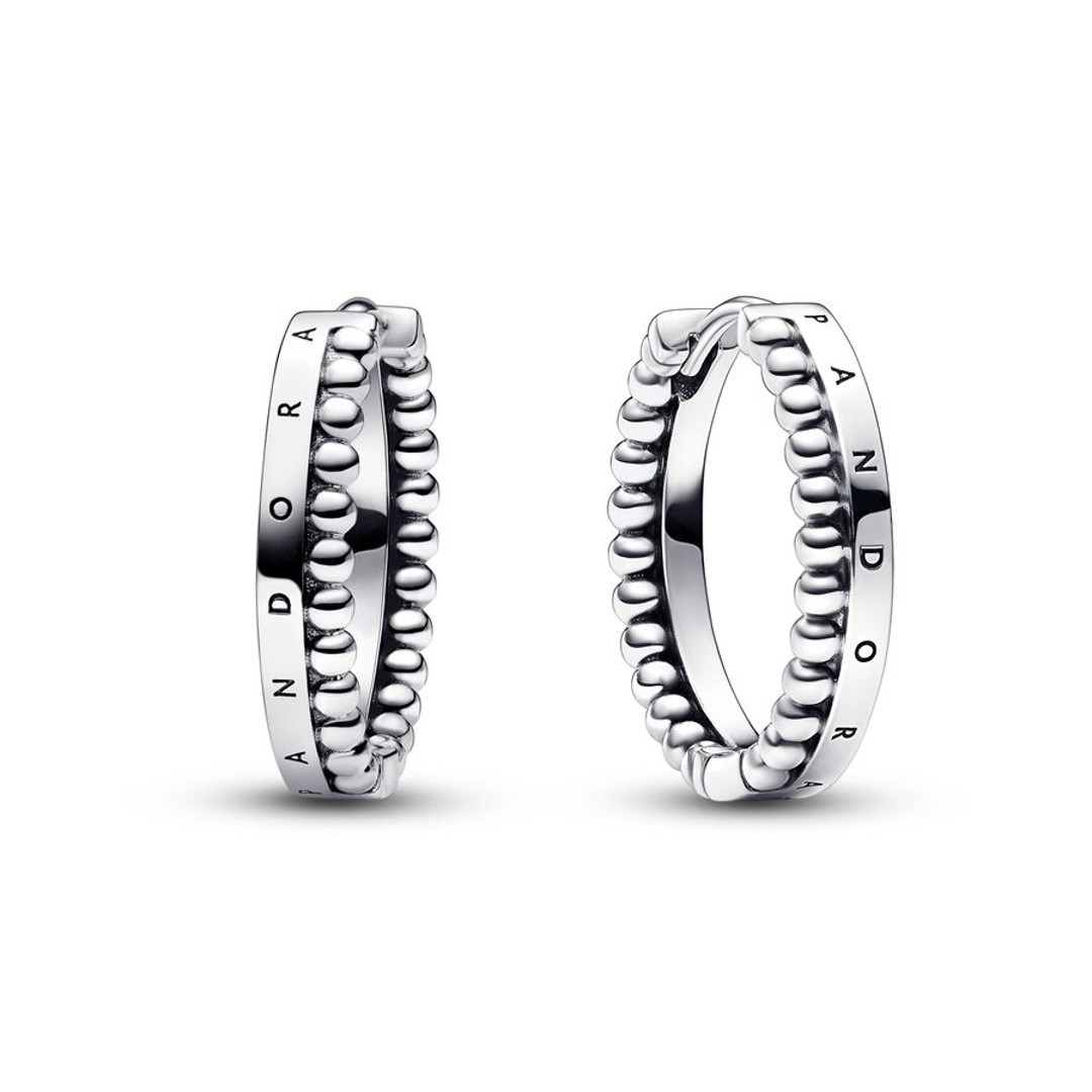 Pandora Signature Logo & Perlen Ohrringe