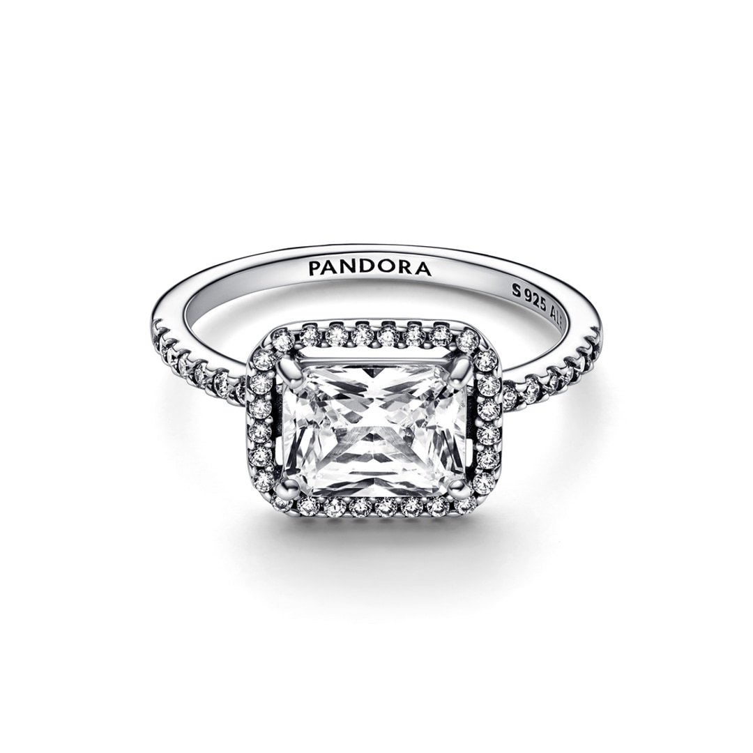 Pandora Timeless Rechteckiger Funkelnder Strahlenkranz Ring