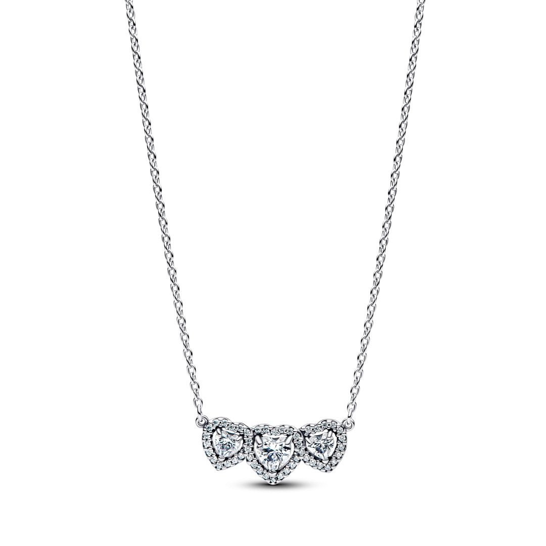 394412C01-45 | Pandora Timeless Halo Heart Trilogy Collier Necklace 925 ...