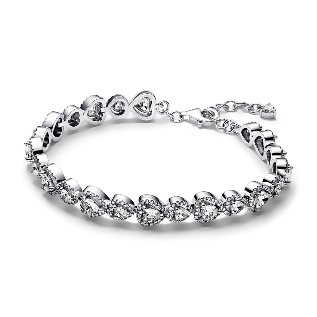 593655C01 | Pandora Timeless Halo Hearts Bracelet 925 Silver