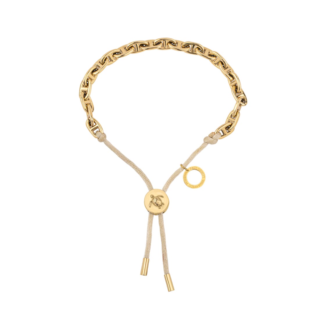 Paul Hewitt Armband Turtle Anchor Marinium Ocean Steel Gold / Sand