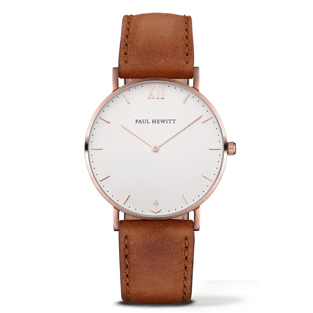 Paul Hewitt Sailor Line White Sand IP Rose Leather Brown Ø 36 | PH-SA-R ...