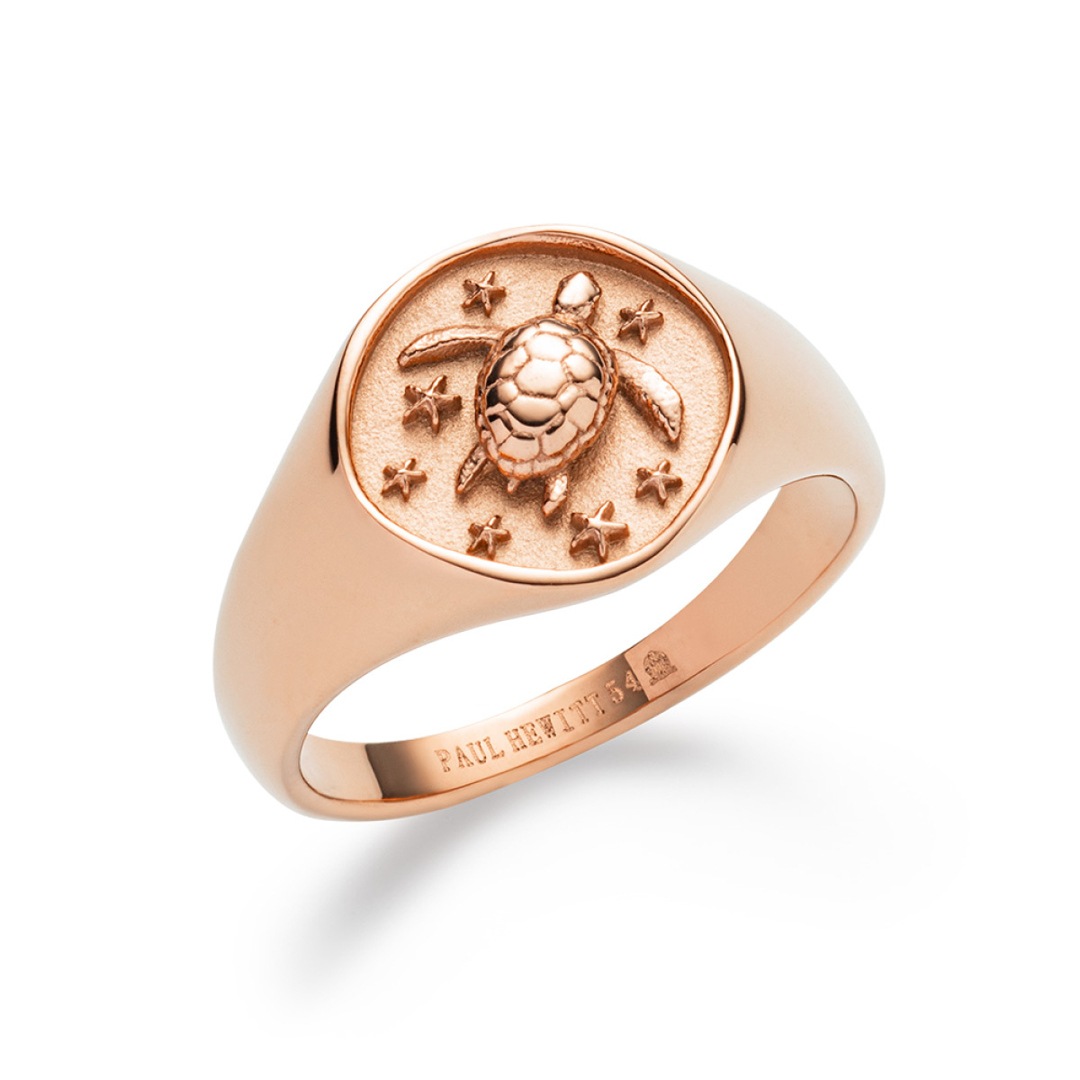 Paul Hewitt Turtle Siegelring Turtle Marinium Ocean Steel Rosé