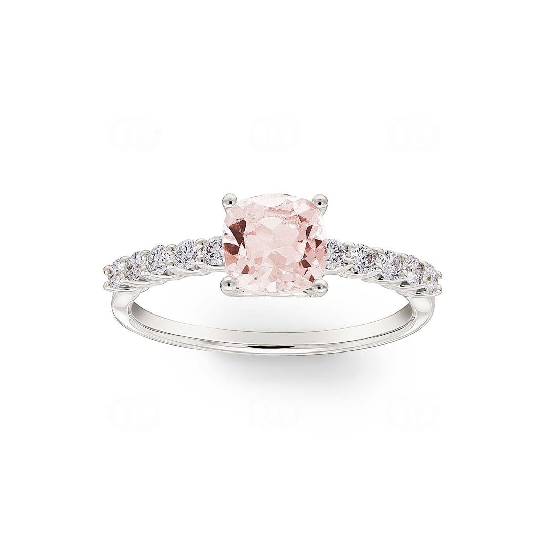 RI-73394-MOR-WG | Pavé Solitaire Ring 750/18 K White Gold with ...