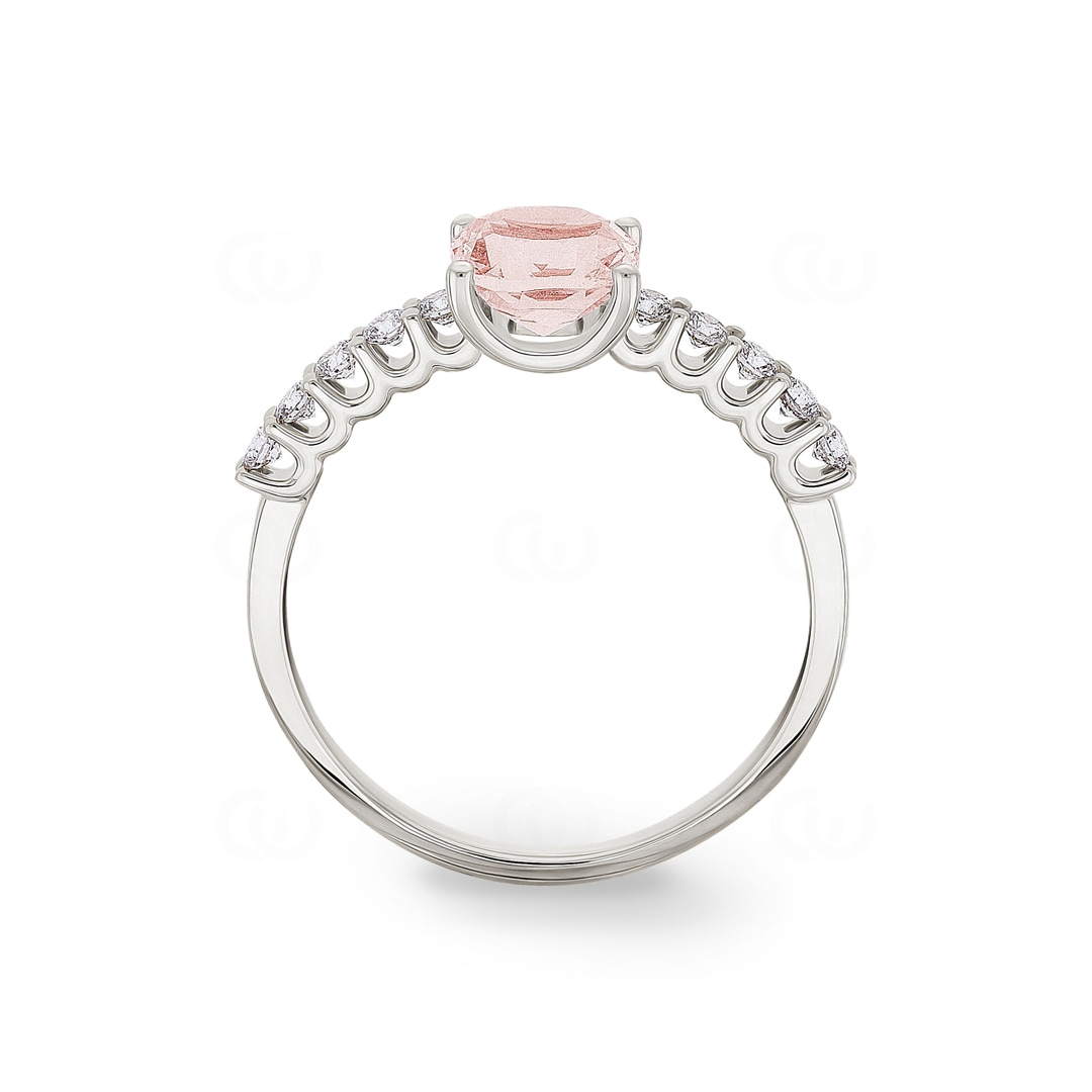 RI-73394-MOR-WG | Pavé Solitaire Ring 750/18 K White Gold with ...