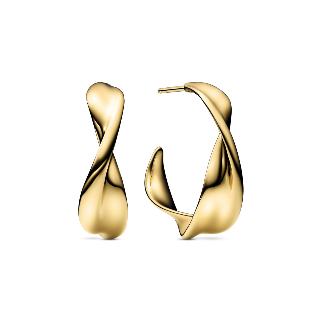 SJ-E2805-YG | Sif Jakobs Foglia Medio Hoop Earrings