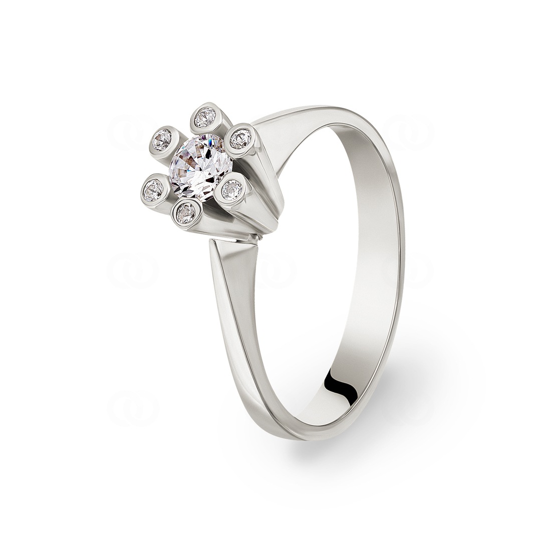 Solitärring 750/18 K Weissgold mit Zirkonia Ø 54