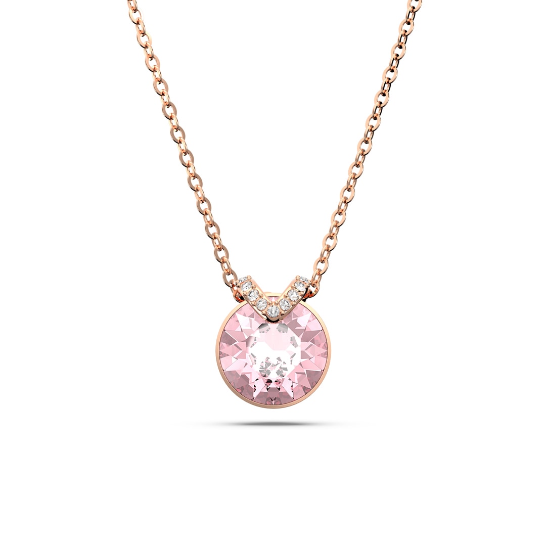 Swarovski Bella V Collier Rundschliff, Rosa, Roségold-Legierungsschicht
