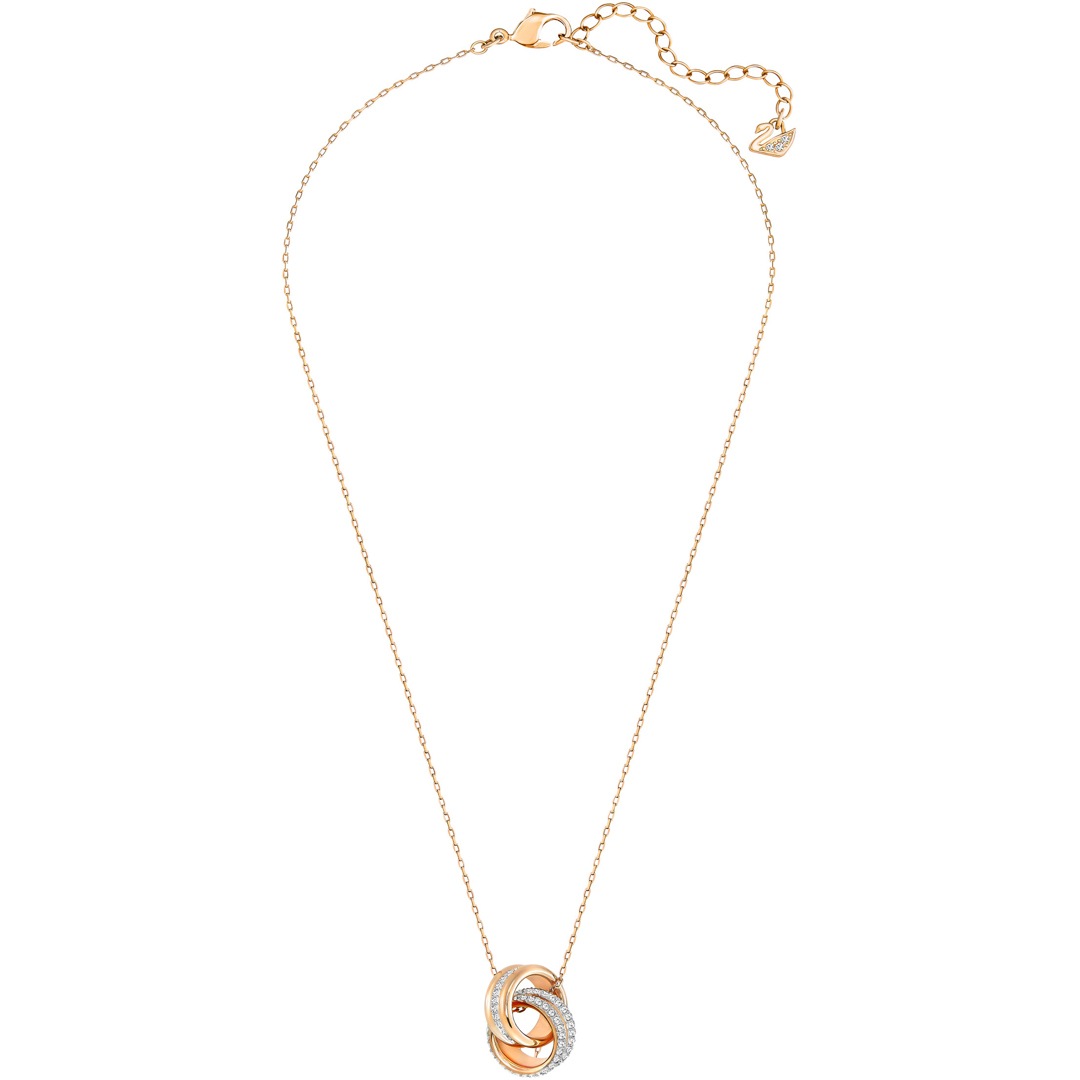 5240525 | Swarovski Collier Further, blanc, métal doré rose