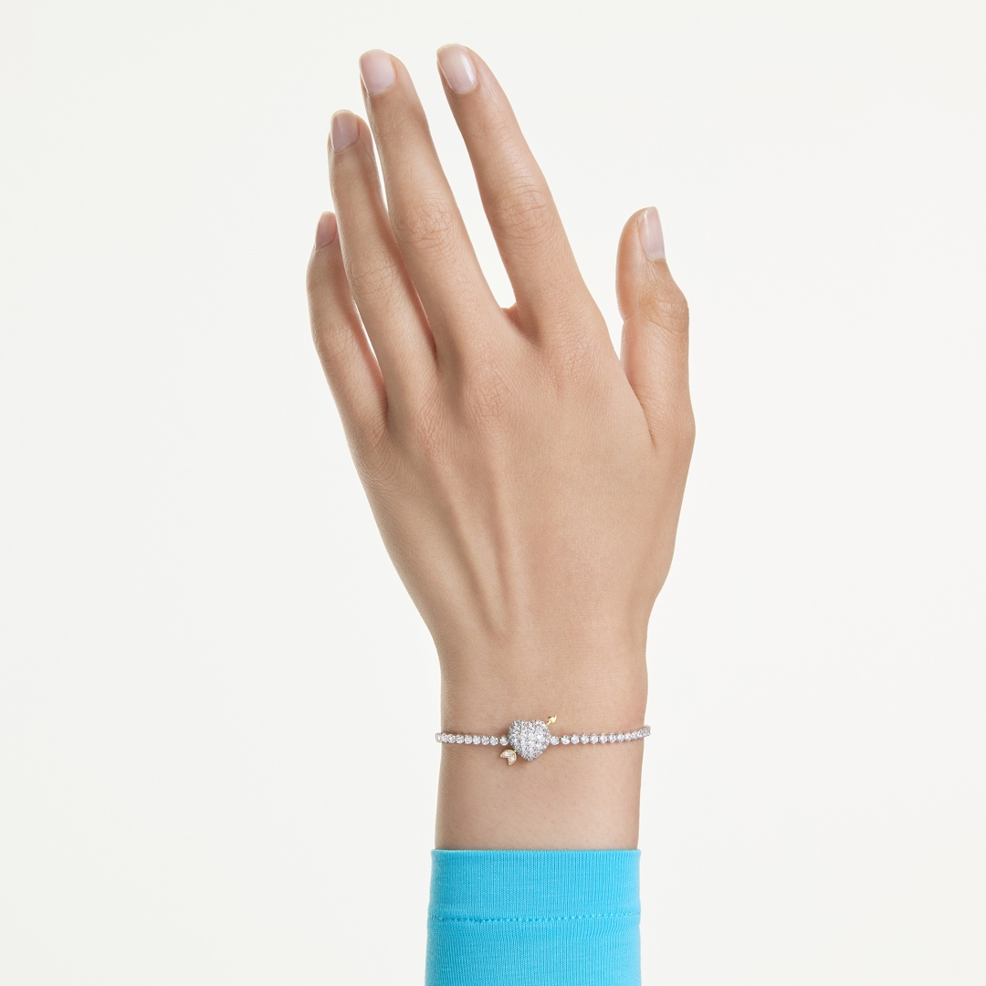 5742022 | Swarovski Bracelet Idyllia Cœur avec Flèche Blanc rhodié