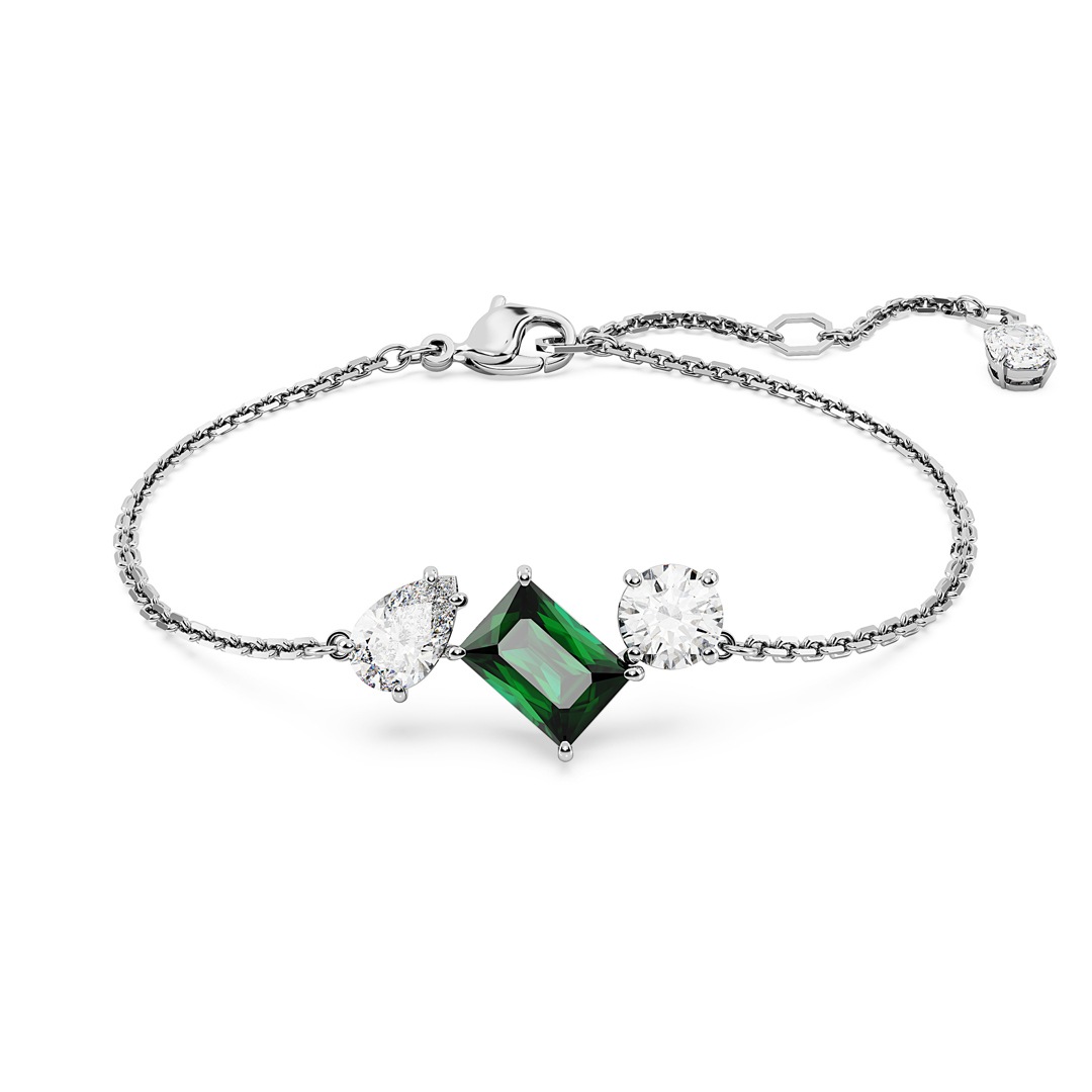 Swarovski Mesmera Armband, Verschiedene Schliffe, Grün, Rhodiniert