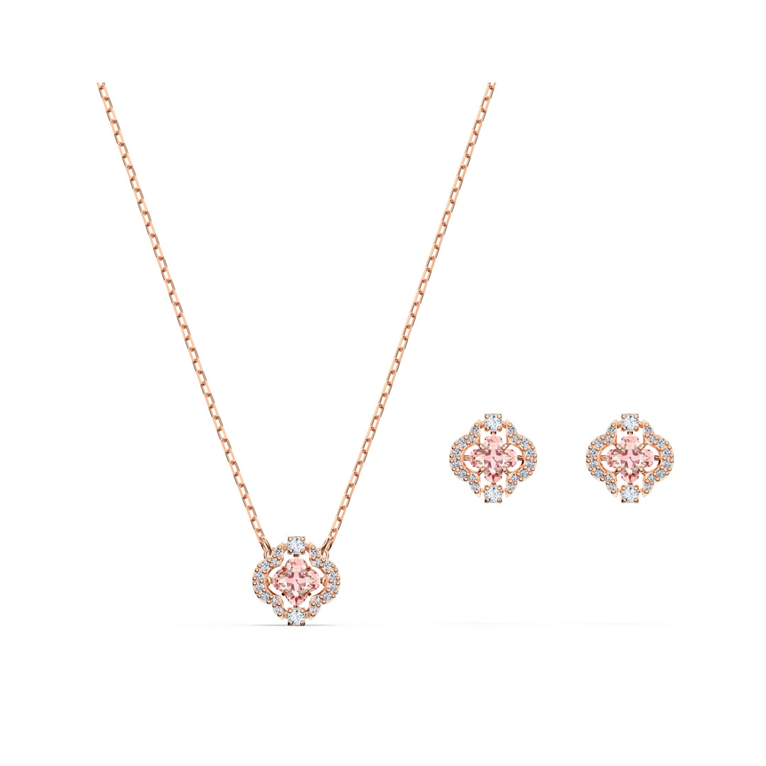 Swarovski Sparkling Dance Clover Set | Halskette mit Ohrstecker