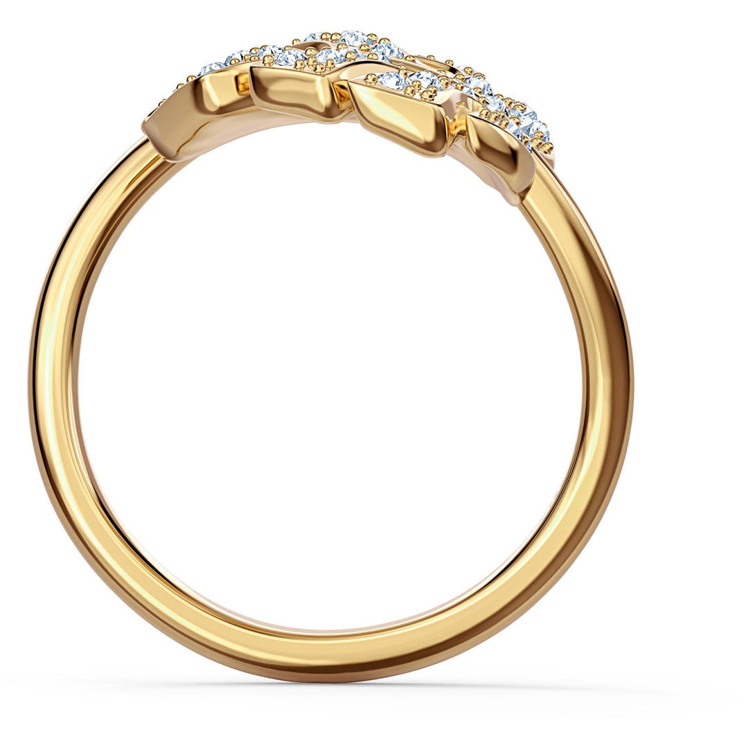 Swarovski Tropical Leaf Ring weiss vergoldet