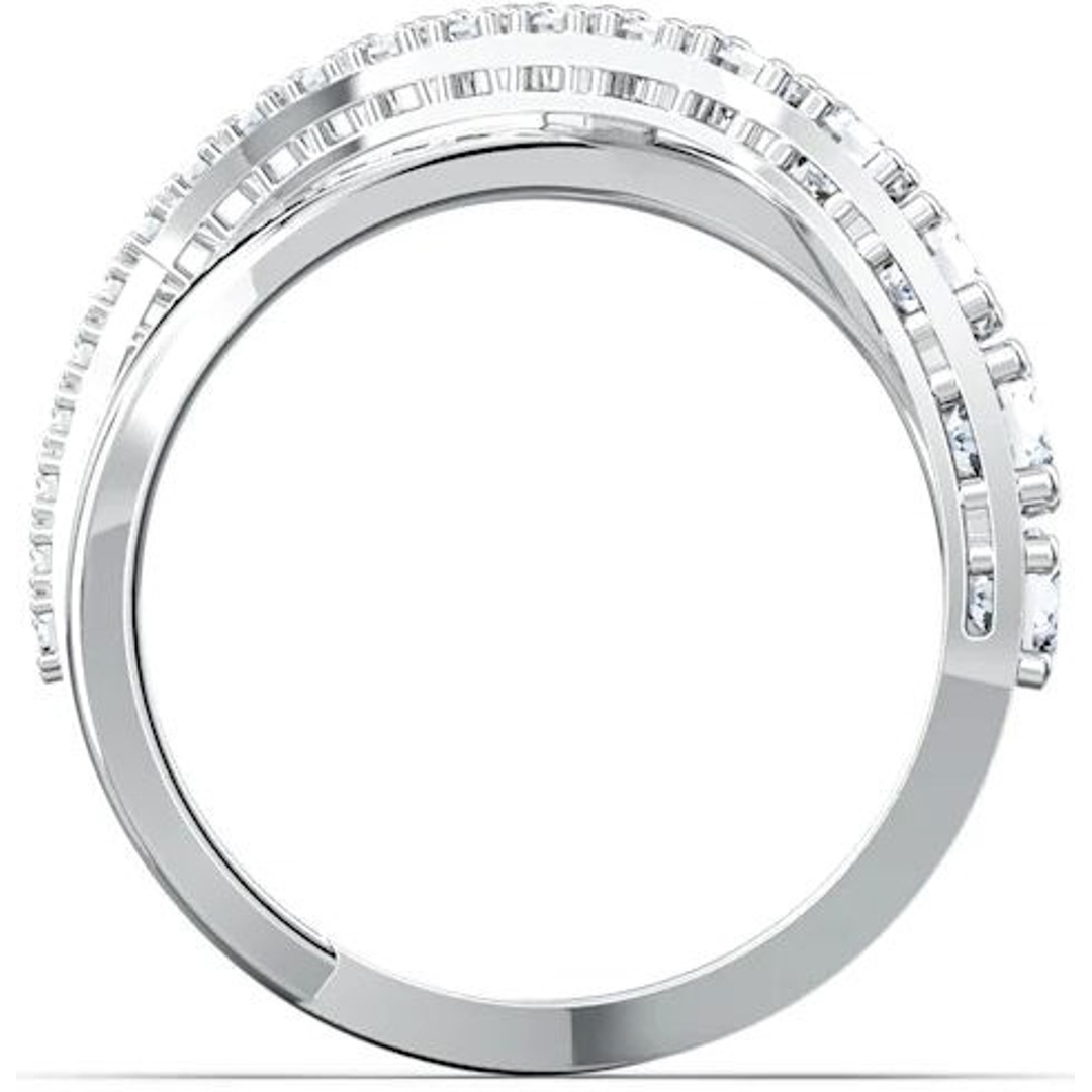 M5563911 | Swarovski Bague Twist Rows, blanc, métal rhodié
