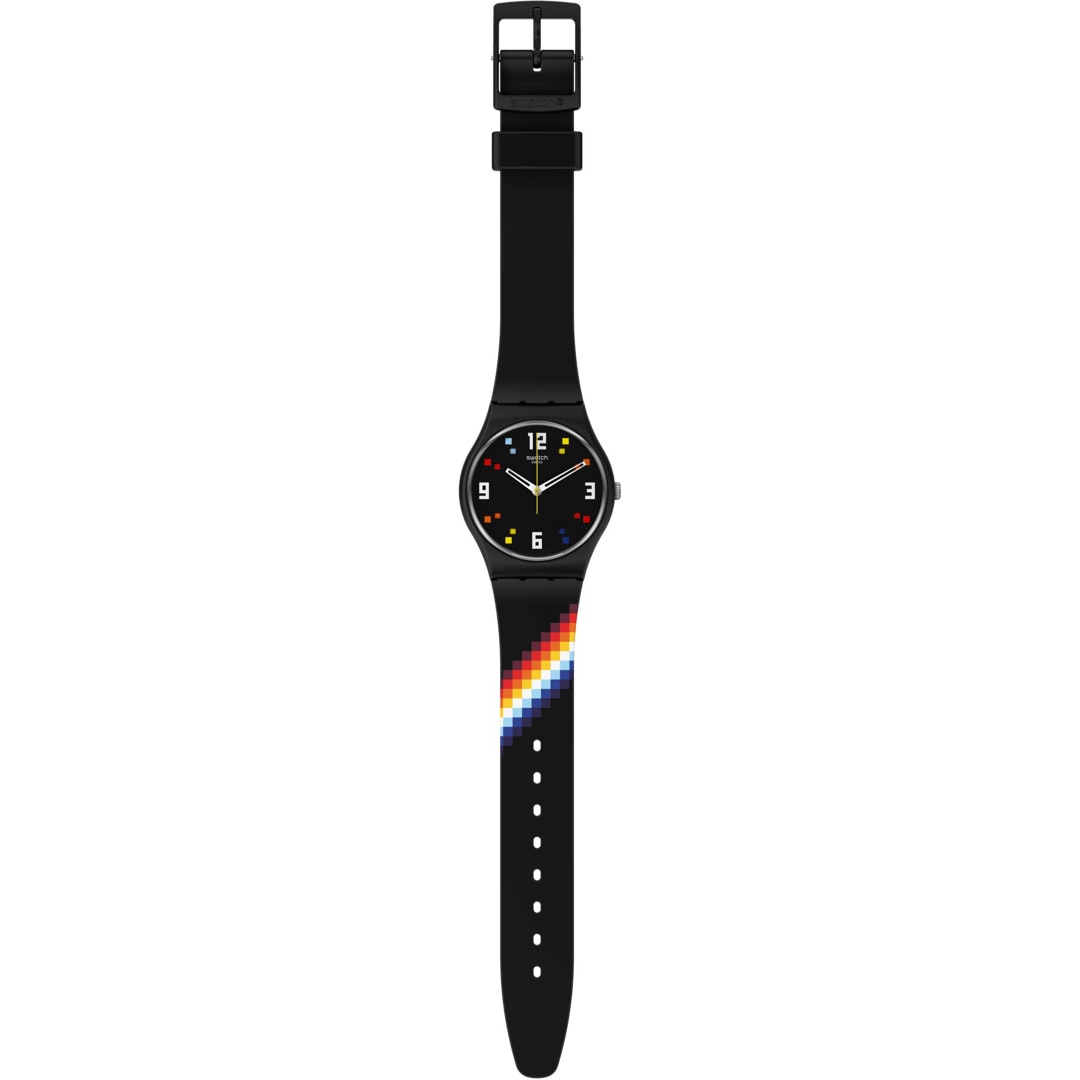 Swatch Original 34 Biosourced Black Carousel Squares | SO28B705