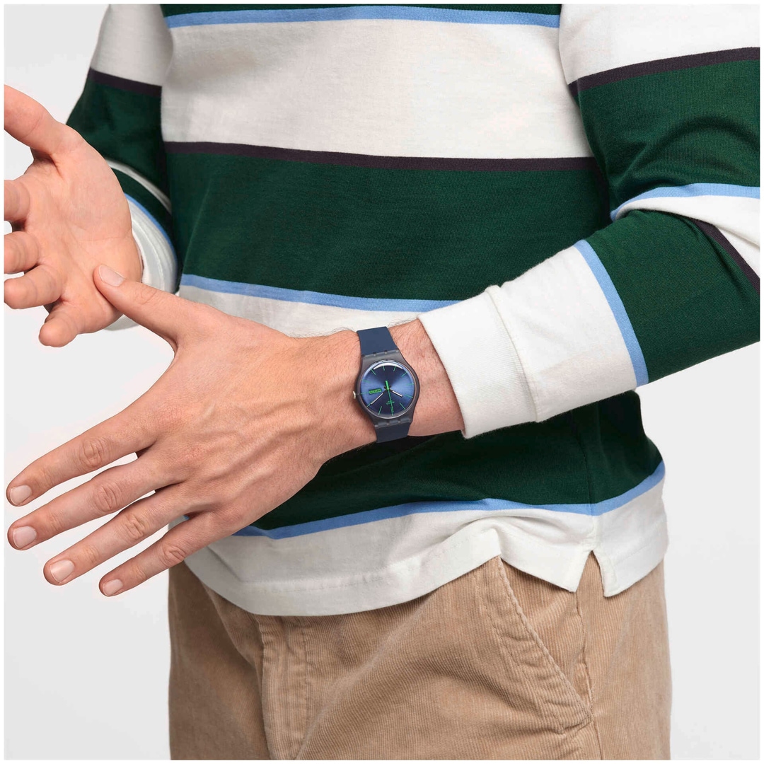 SO29N704 | Swatch Original 41 Blue Rebel Day Date