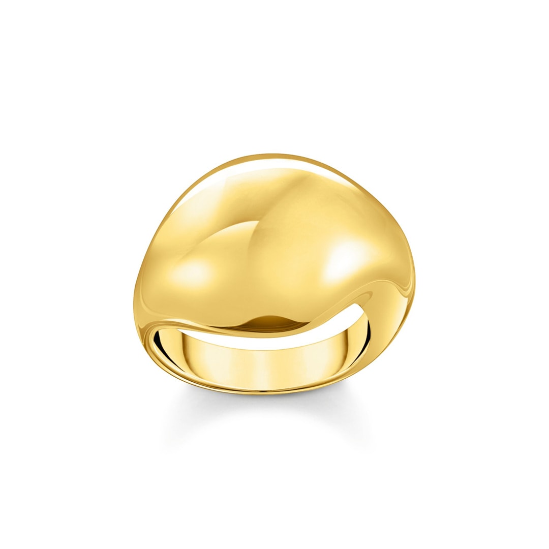 Thomas Sabo Bold Elegance Ring in organischer Tropfenform vergoldet