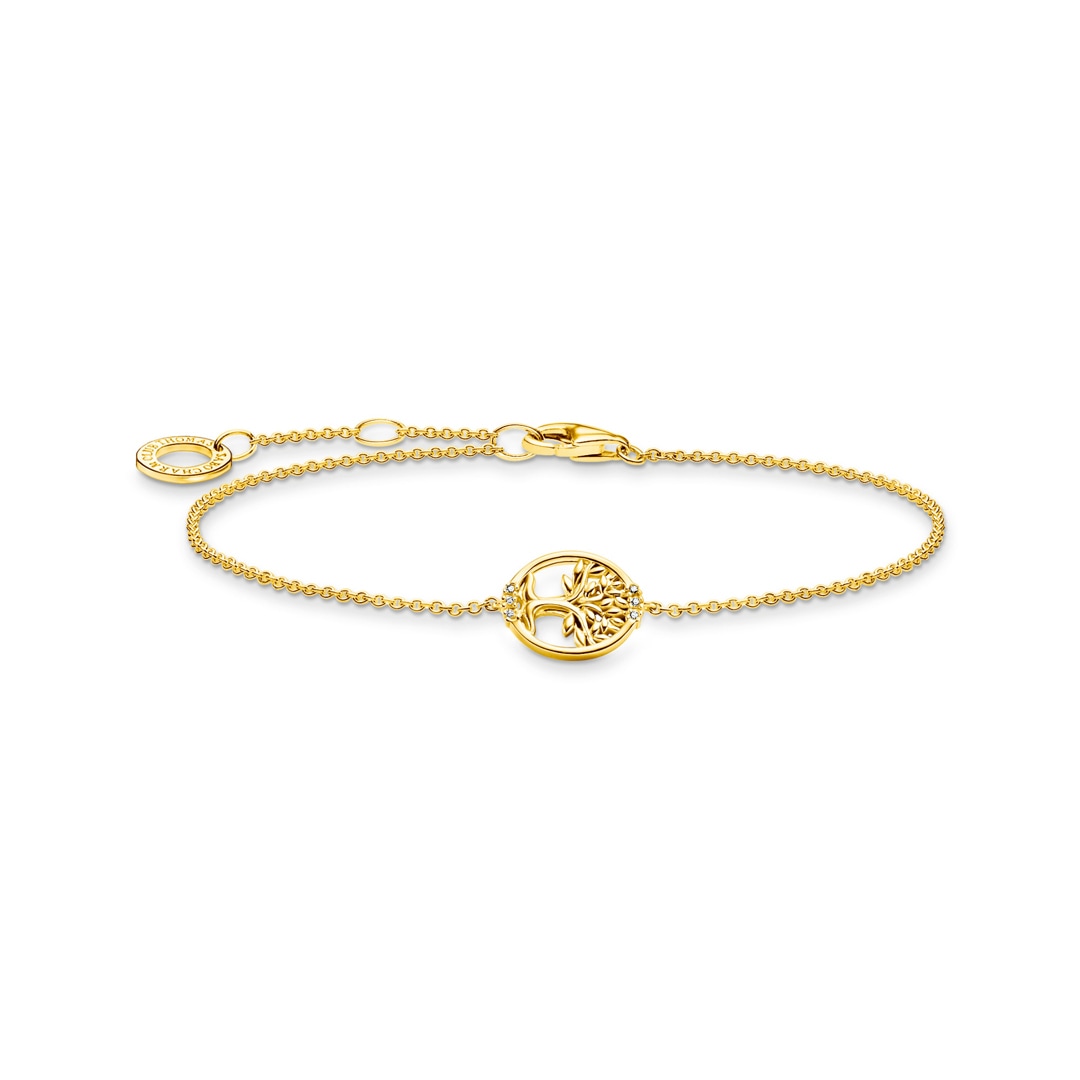 Thomas Sabo Charm Club Armband Tree of Love mit weissen Steinen gold