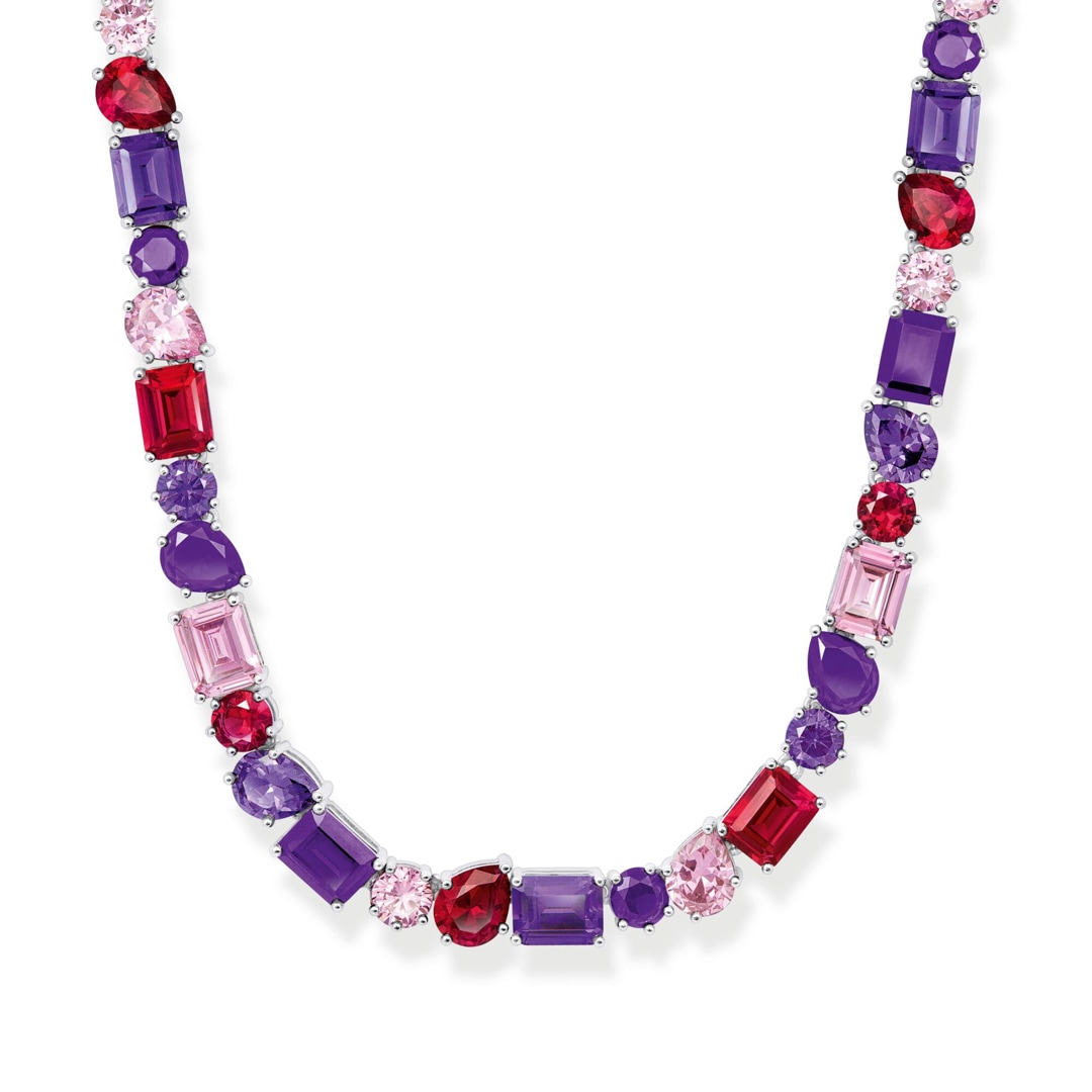 KE2196-477-7-L42v | Thomas Sabo Choker glamour violet avec 43 pierres ...