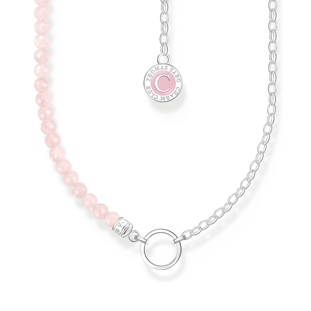 Thomas Sabo As We Kiss Member Charm-Kette mit Rosenquarz-Beads und ...