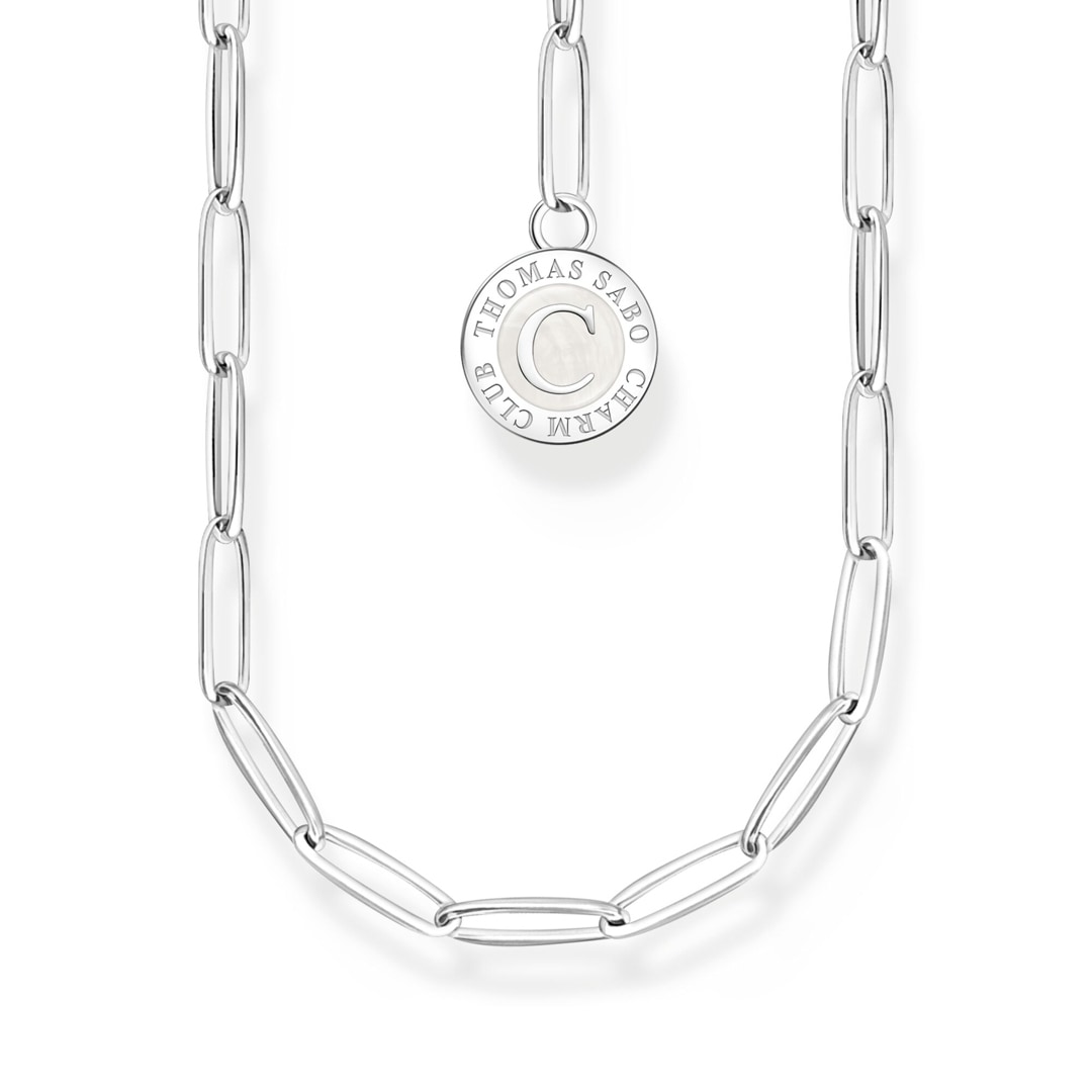 Thomas Sabo Member Charm-Kette mit weissem Charmista Coin Silber