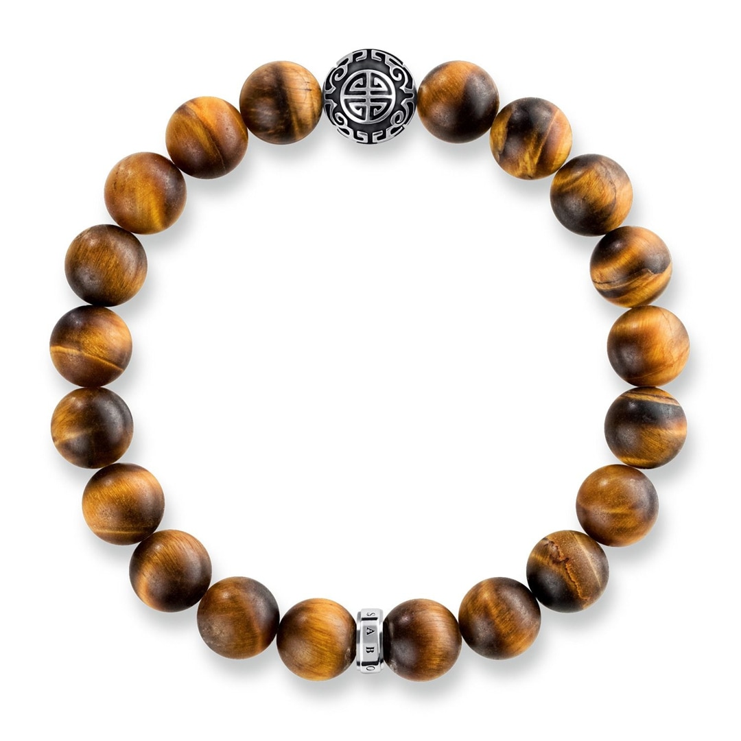 Thomas Sabo Sterling Silver Glam & Soul Armband Ethno Tigerauge braun