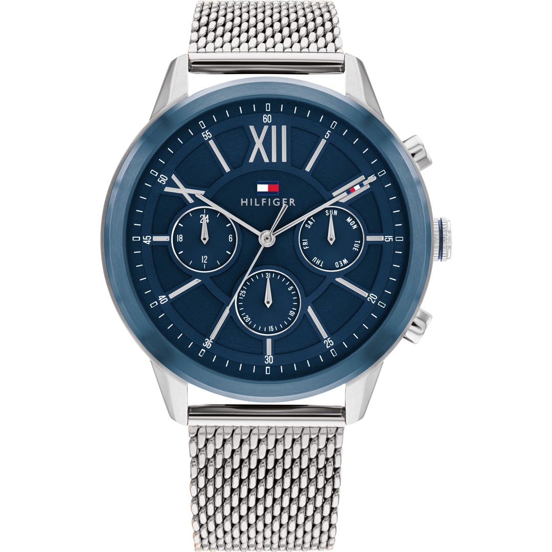 Tommy Hilfiger Morrison Day Date Silbrig / Blau | 1710524