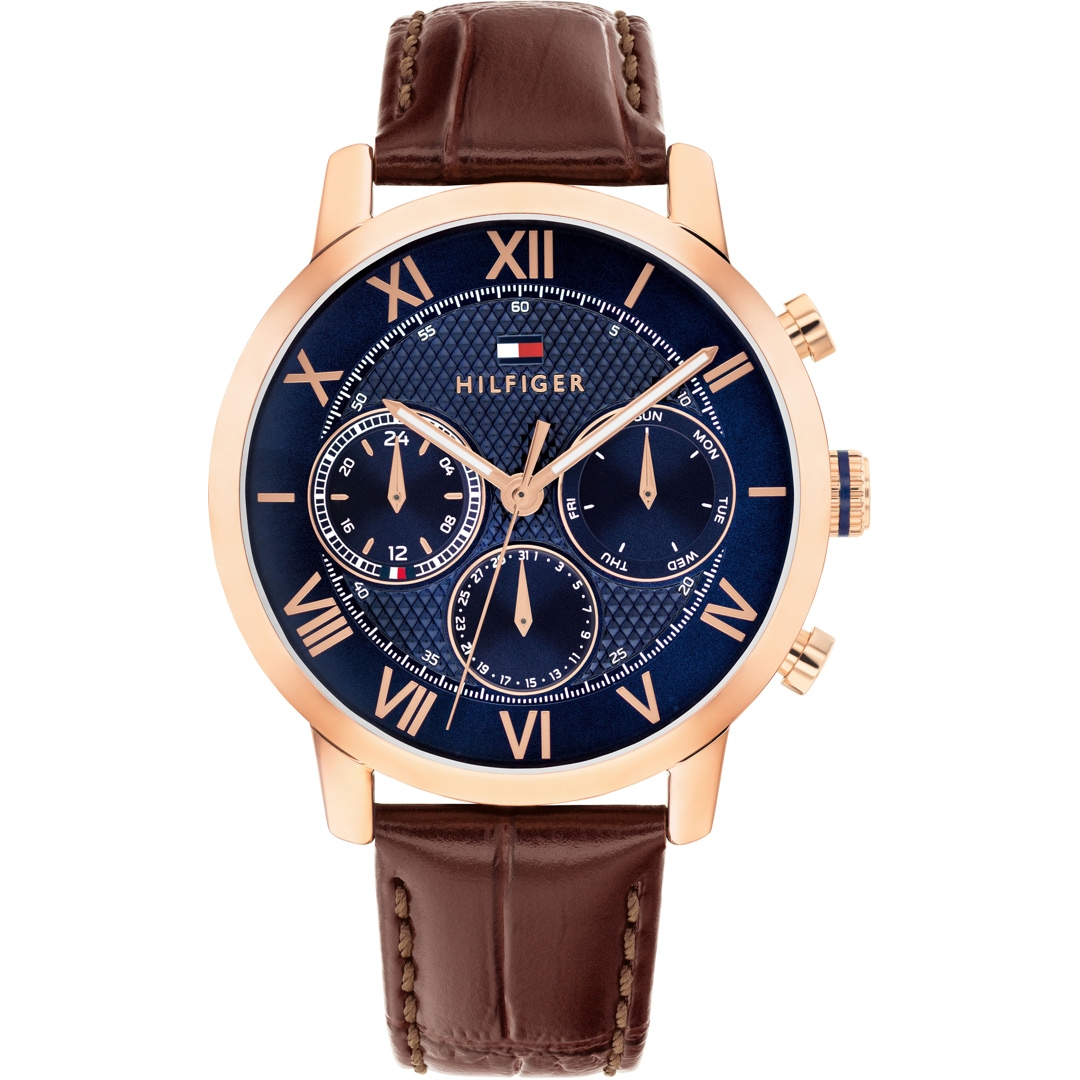 Tommy Hilfiger TH-Oxford Day Date Braun / Rose & Blau | 1710727