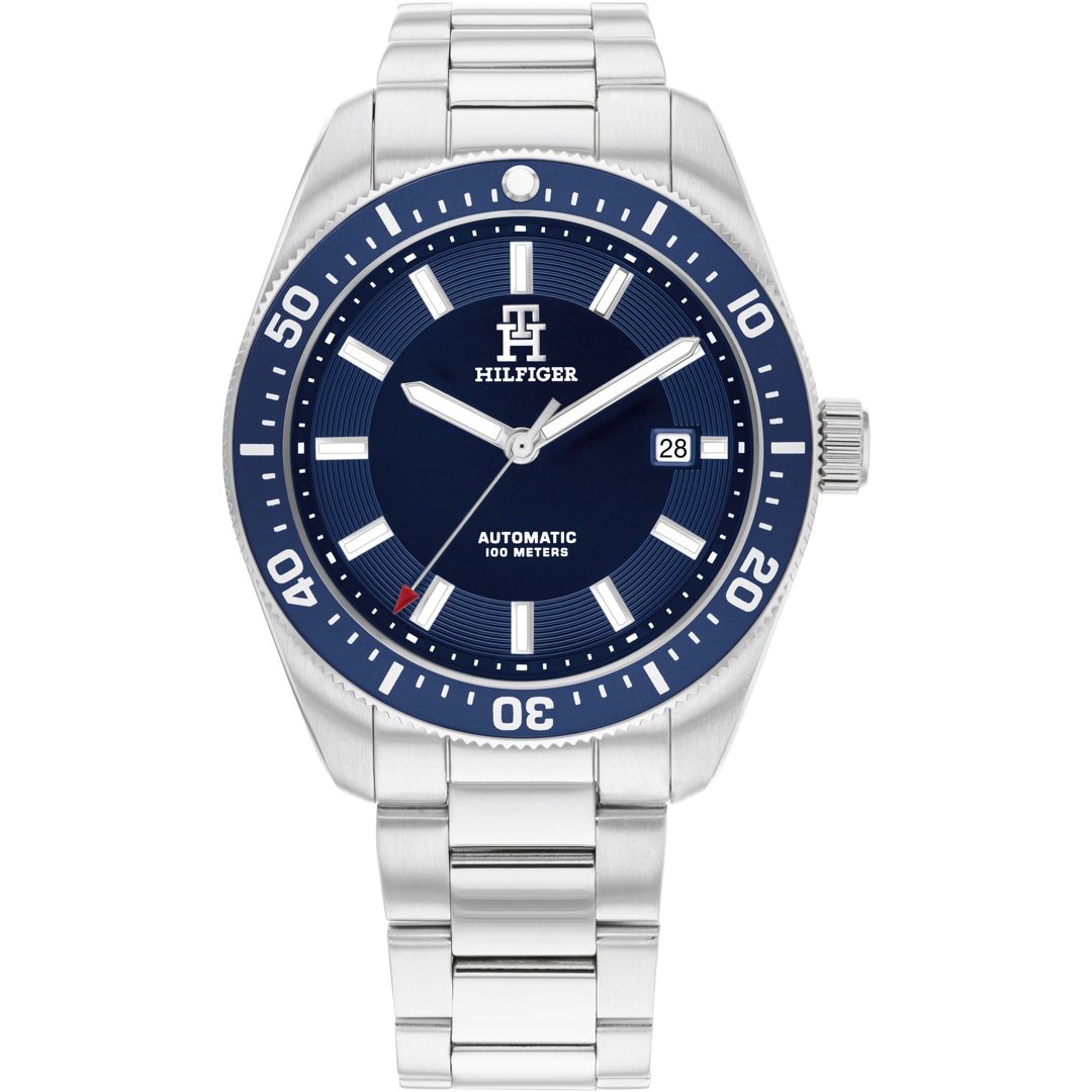 Tommy Hilfiger TH85 Automatic Date Silbrig / Blau | 1710591