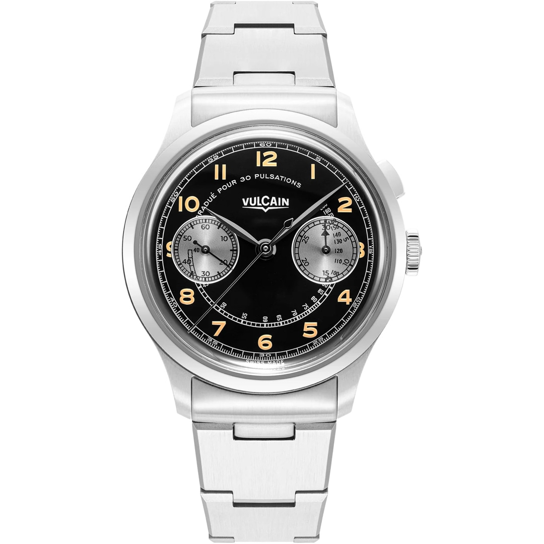 Vulcain Monopusher Heritage Black & White 39mm | 650157A08.BHM286