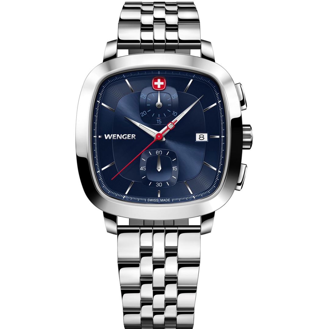 Wenger Vintage Classic Chrono Ø 39.5mm Silbrig / Blau | 01.1933.103