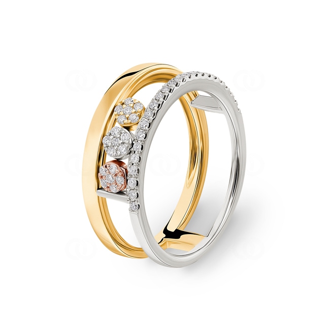 RI-12354-GW | 0.18ct Diamond Ring 750/18 K Yellow and White Gold