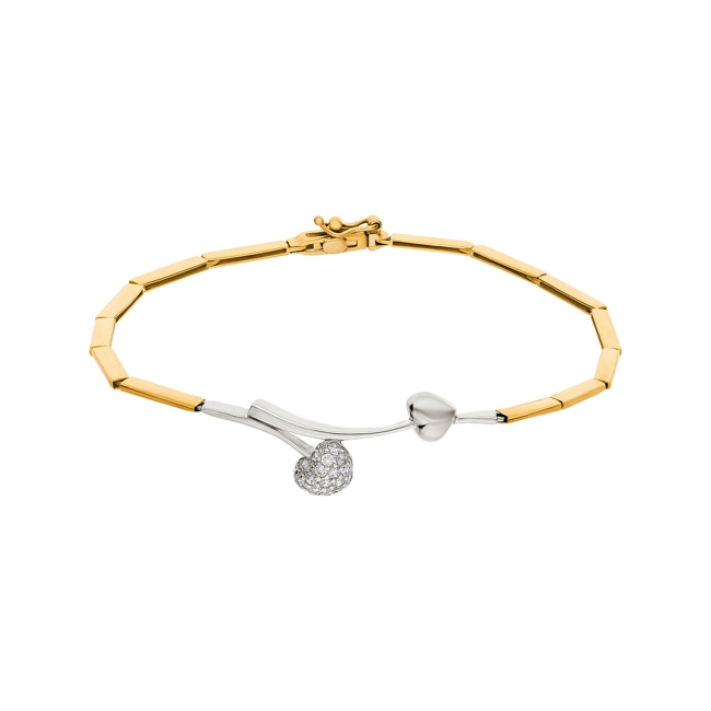 Armband 750/18 K Gelb-/ Weissgold mit Zirkonia