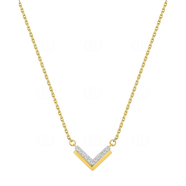 Collier 750/18 K Gelbgold mit Zirkonia