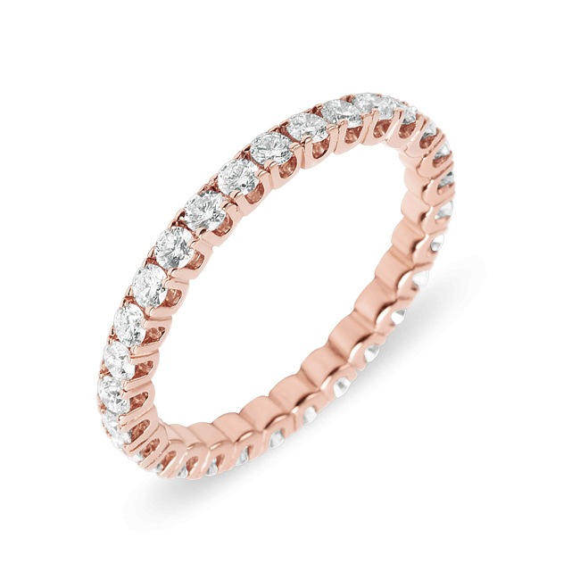 Mémoire-Ring 750/18 K Roségold mit Diamanten 1.00 ct H/si