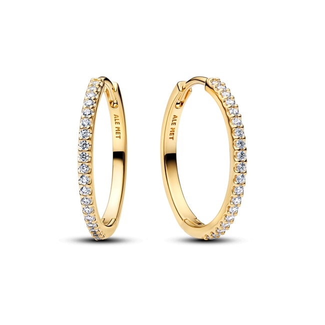 264652C01 | Pandora Gold Timeless Sparkling Hoop Earrings