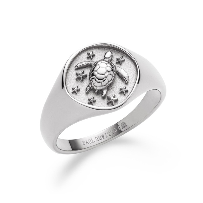 Paul Hewitt Turtle Siegelring Turtle Marinium Ocean Steel Silbrig