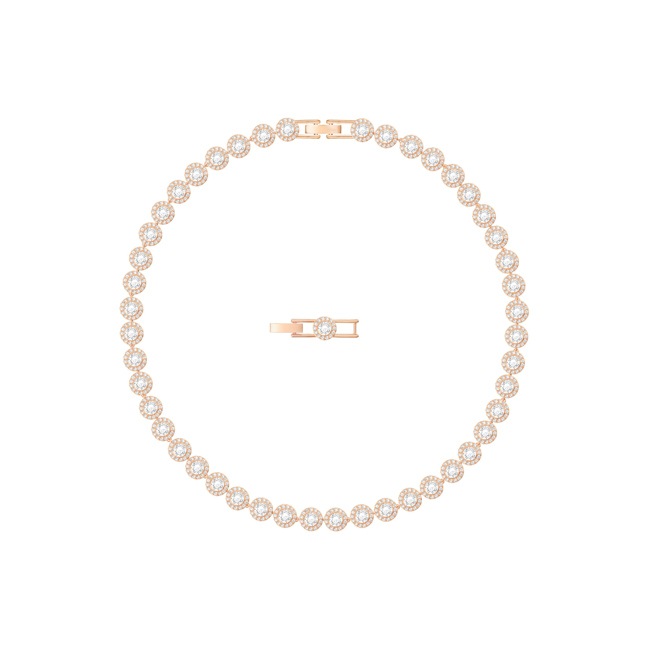 5367845 | Swarovski Angelic necklace, Round cut, White, Rose gold-tone ...